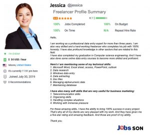 Freelancer Profile Summary Sample & Example